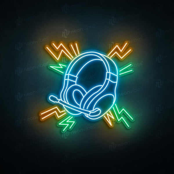 Gaming Headset neon sign - Neon Vibes® neon signs