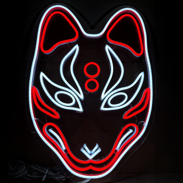 Kitsune Mask LED Neon Sign - Neon Vibes® - Neon Vibes® neon signs
