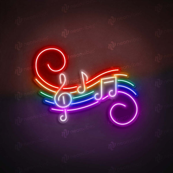 Music Notes String LED Neon Sign - Neon Vibes® - Neon Vibes® neon signs