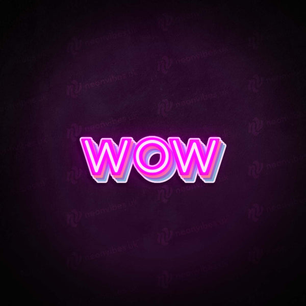 WOW LED Neon Sign with Digital Printed Back | UK | Affordable & Long ...