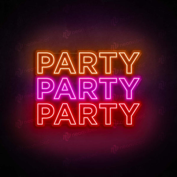 Party Party Party neon sign - Neon Vibes® neon signs