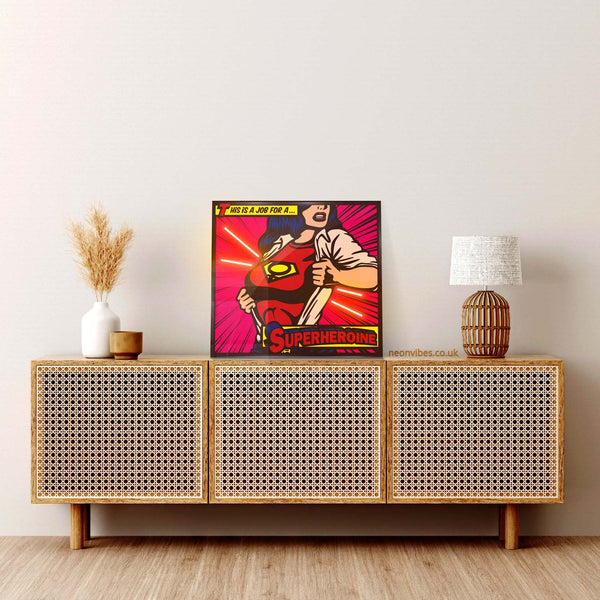 Superheroine neon sign - Neon Vibes® neon signs