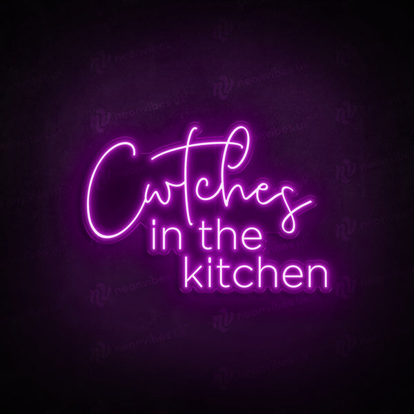Cwtches In The Kitchen neon sign - Neon Vibes® neon signs