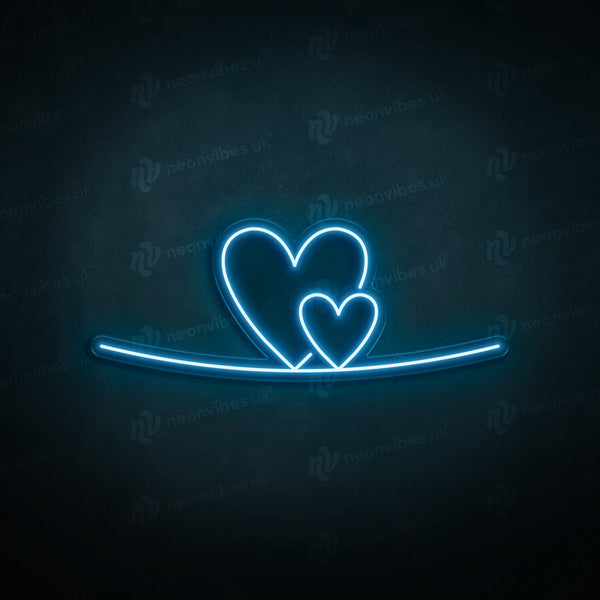 Double Heart neon sign - Neon Vibes® neon signs