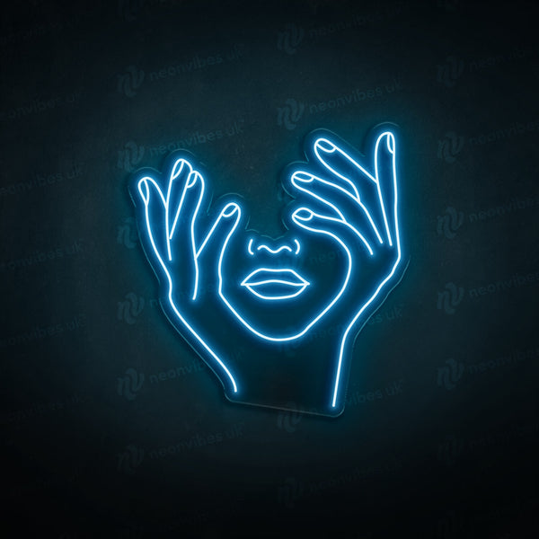 Finger-Glass Girl neon sign - Neon Vibes® neon signs