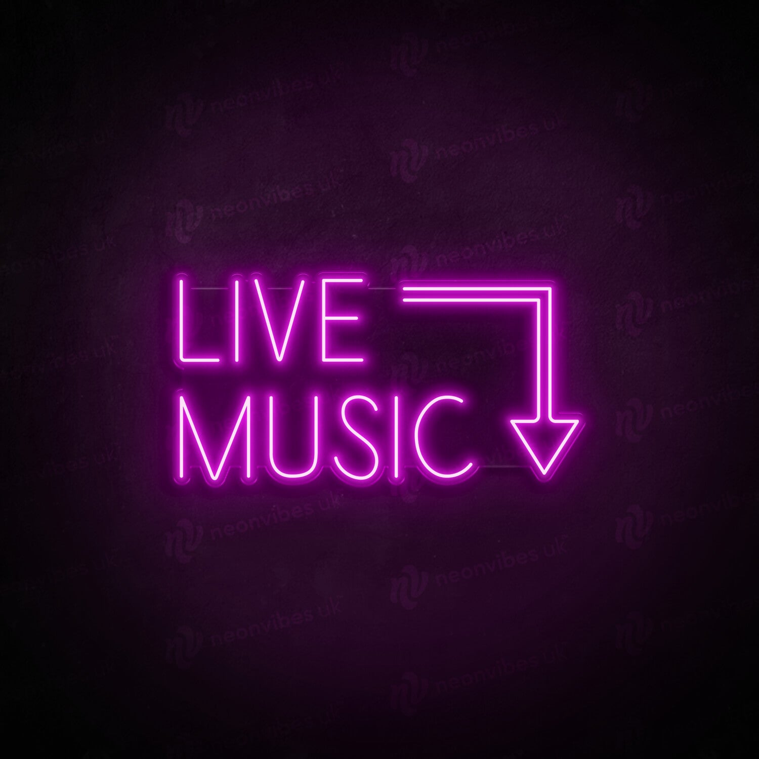 Live Music with Arrow LED Neon Sign - Neon Vibes® - Neon Vibes® neon signs