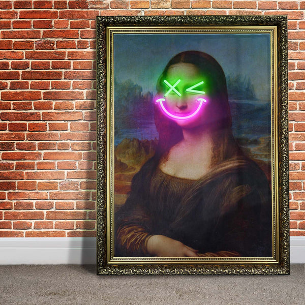 😉 Mona Lisa Gets a Modern Makeover: Wink Emoji LED Neon Sign - Neon ...