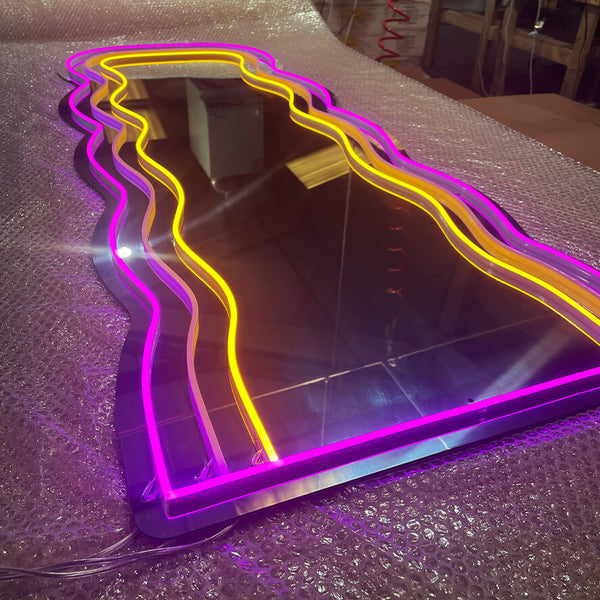 Wavy Mirror neon sign - Neon Vibes® neon signs